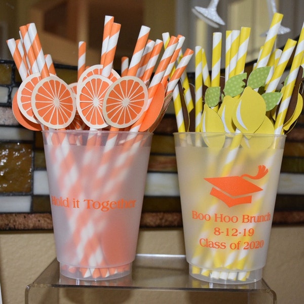 Orange Slice Citrus Party Straws - Etsy