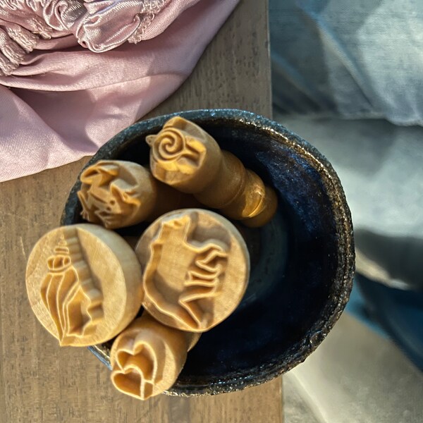 Scs-017 Small Round Wood Pottery Stamp - Sea Turtle 1 - Etsy