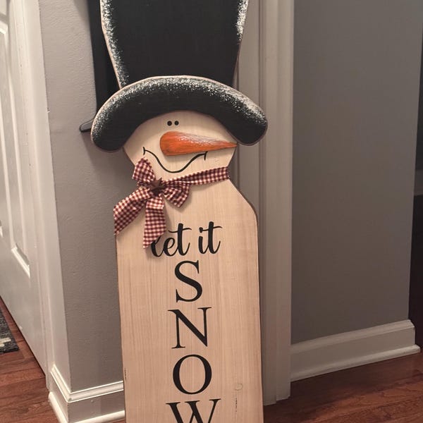 Wooden Snowman Porch Leaner Christmas Decor Winter Porch Decor - Etsy