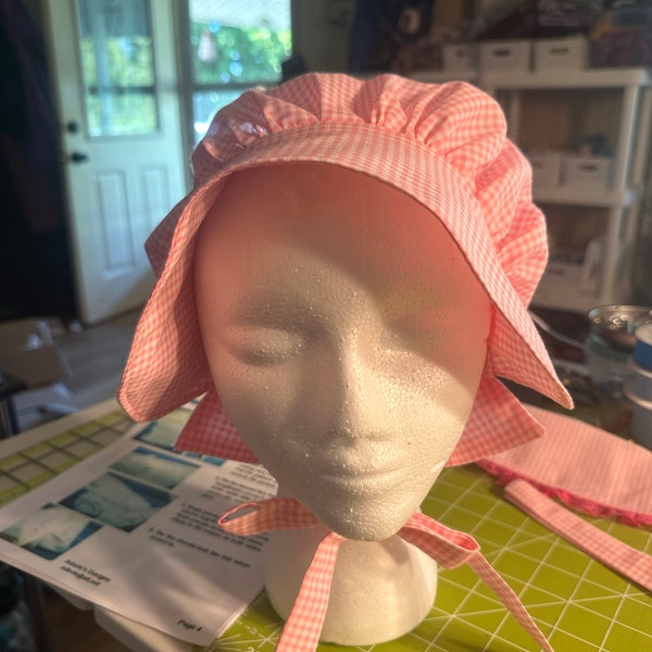 Baby Sun Bonnet Pdf Pattern and Tutorial Sizes 1 to 3 Years Instant E ...