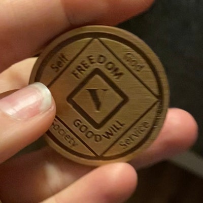 Narcotics Anonymous Anniversary Medallion, Wooden NA Birthday Token ...