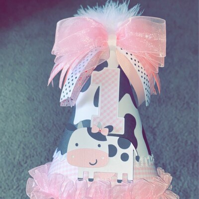 Cow Party Hat Barnyard Birthday Party Hat Farm Party - Etsy