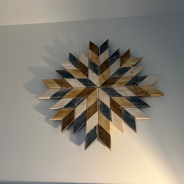 Wooden Barn Star Pattern, Wood Quilt Star, Mosaic Wood Wall Art ...