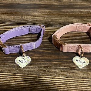 Pink Flowers Dog Tag Dog ID Tag Dog Tag Floral Pet Tag - Etsy