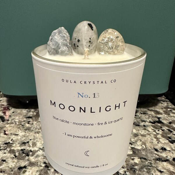 Moonlight Candle| Crystal Candle| Hand Poured Soy Candle| Scented ...