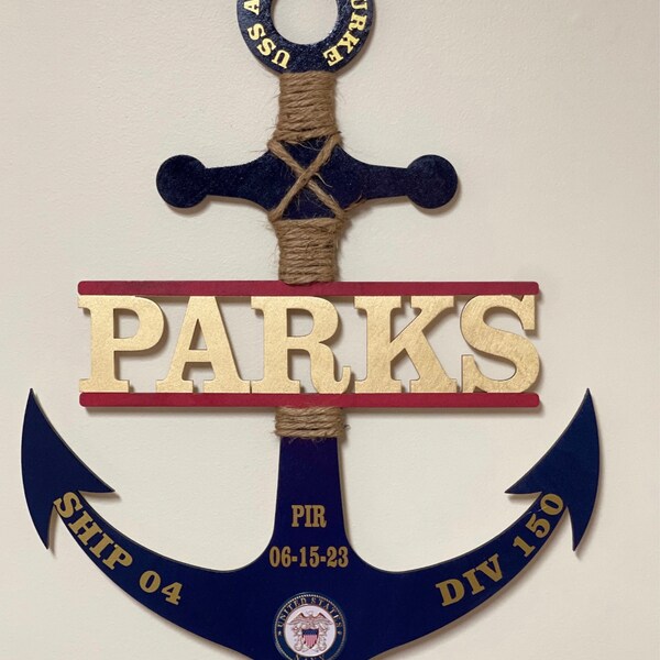 Personalized Navy Anchor/anchor Welcome Wreath/navy Moms/anchor Door ...