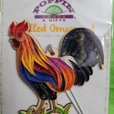 Rooster Ornament, Handmade Ornament, Quilling, Quilled Ornament, - Etsy