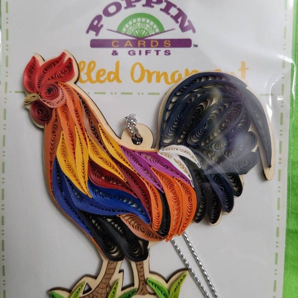Rooster Ornament, Handmade Ornament, Quilling, Quilled Ornament, - Etsy