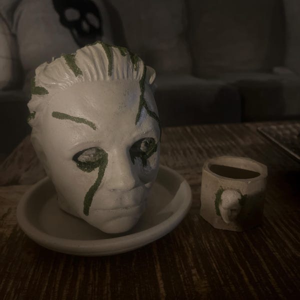 Skeleton Planter Pot Goth Garden Decor, Indoor/outdoor - Etsy