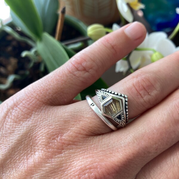 Double Layered Plain Bead Wishbone Thumb Ring, Solid 925 Sterling ...