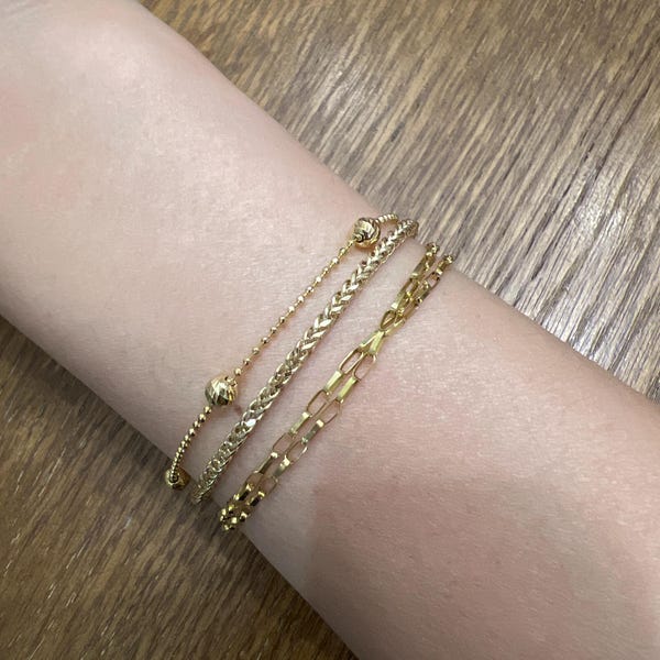 14K Gold Rolo Chain Sailor Claps, Spring Ring Claps Necklace, Rolo ...