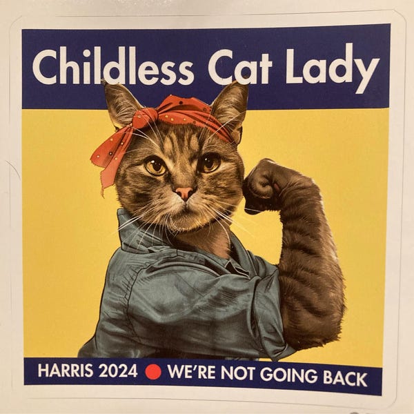 Childless Cat Lady Sticker | Kamala Harris 2024 | Funny Cat Sticker ...