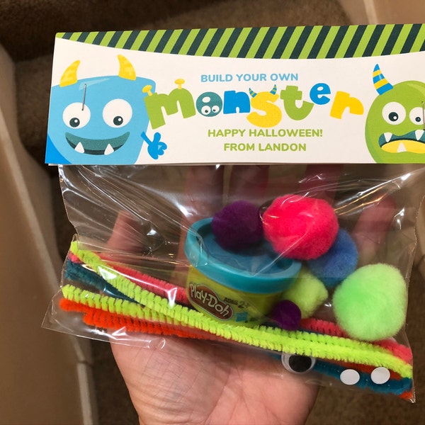Halloween Treat Bag Topper - Build Your Own Monster Printable for ...
