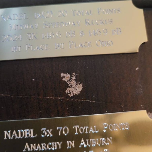 Trophy Plate 1" X 3" CUSTOM Engraved Aluminum Plate/free SHIPPING ...
