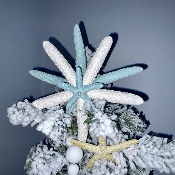 Large Starfish Coastal Tree Topper, Coastal Christmas Decor, Coastal ...