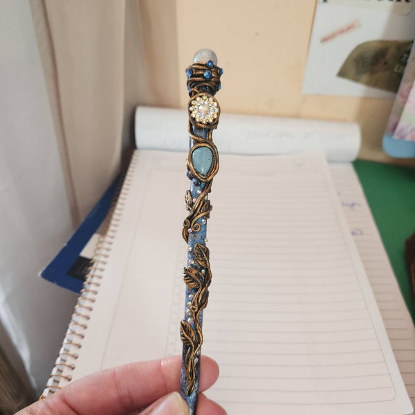 Magic Wand Blue and Gold Cosplay Magic Wand Witches Wand Party Wand ...