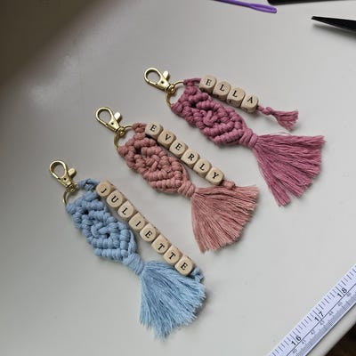 Macrame DIY Keychain Craft Kit With PDF Tutorial Key Ring Beginner ...
