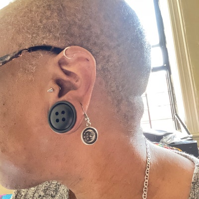 Black Ebonite Ear Gauges Buttons Ebonite Plugs Buttons Gauges in Ear ...