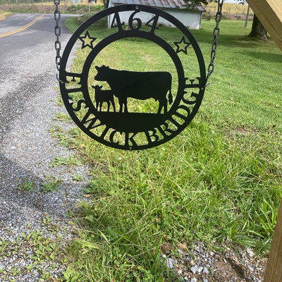 Cow Calf Metal Sign, Custom Cow/calf, Farmer Sign, Personalized ...