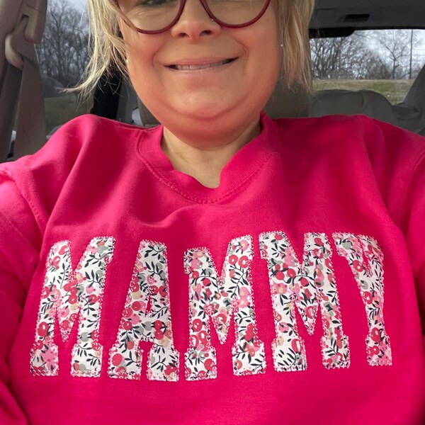 Custom Embroidered Mama Sweatshirt Floral Applique Sweatshirt | Sleeve ...