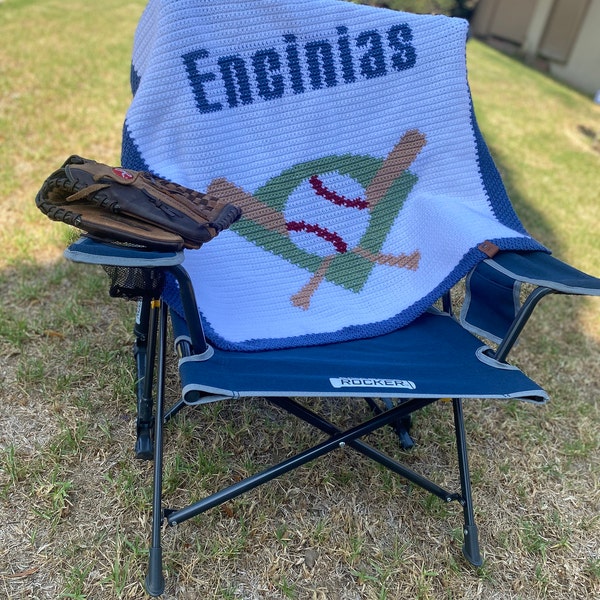 Personalized Baseball Crochet Graphgan Pattern: C2C Blanket (digital ...