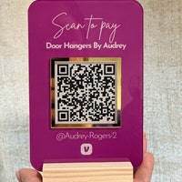 Mini QR Code Social Media Display Sign Facebook Instagram Business Sign ...