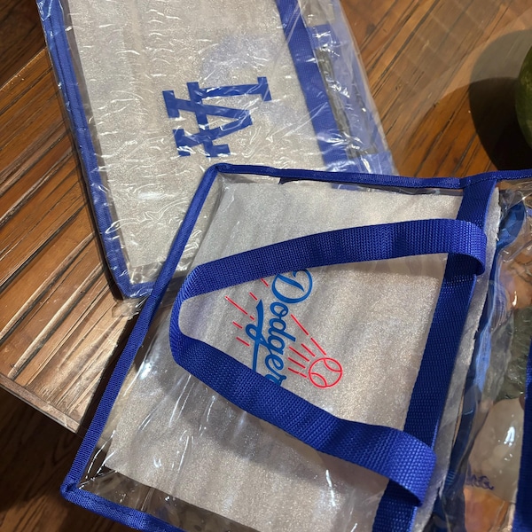 Dodgers Clear Bags Stadium Approved Clear Tote Bag With Zipper Closure ...