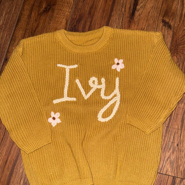 Hand Embroidered Sweater First Birthday Sweater,personalized Baby ...