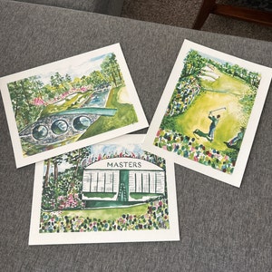 AMEN CORNER WATERCOLOR Painting, Augusta National Golf Course, Golf Art ...