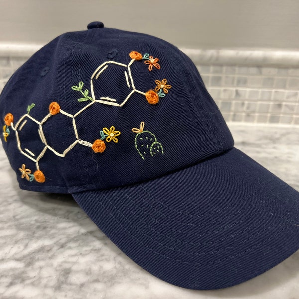 Custom Embroidered Chemical Structure Baseball Cap, Science Gift - Etsy