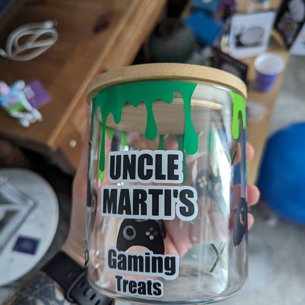 PERSONALISED GAMER JAR / Gamer Snacks / Glass Jar/ Gamer Accessories ...