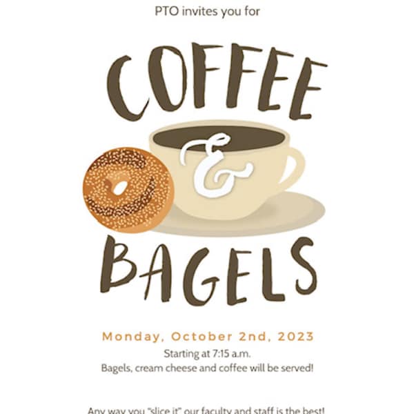Coffee and Bagels Party Invitation Template, Breakfast Printable ...
