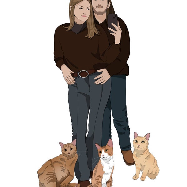 Custom Couple/wedding Drawing, Wedding Portrait, Engagement Drawing ...