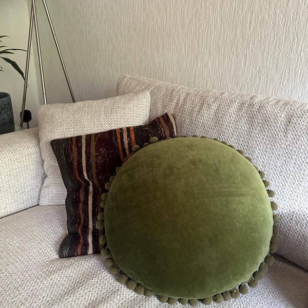Earth Tone Velvet Cozy Cushions Autumn Colours All Size Round Velour ...