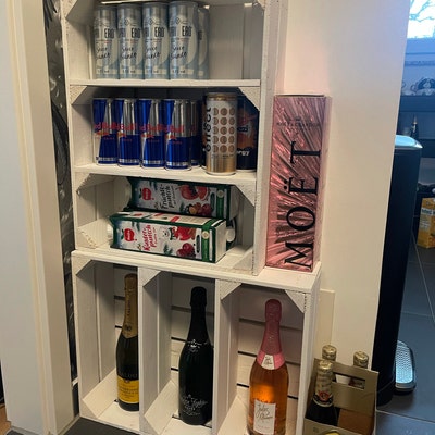 Wooden Box White Narrow Shelf With 2 Center Boards - Etsy