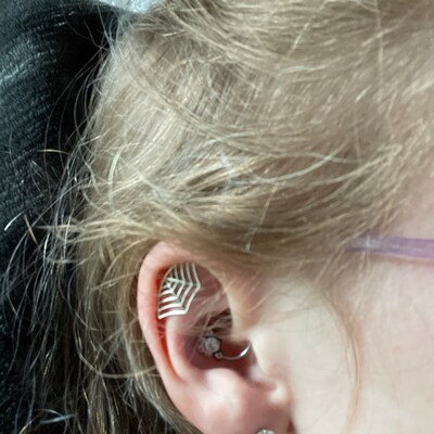 Spider Web Earring Gothic Jewelry Cartilage Helix Piercing 20G 18G ...