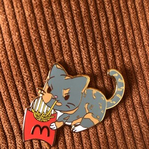 Fast Food Cat Hard Enamel Pin Burger - Etsy