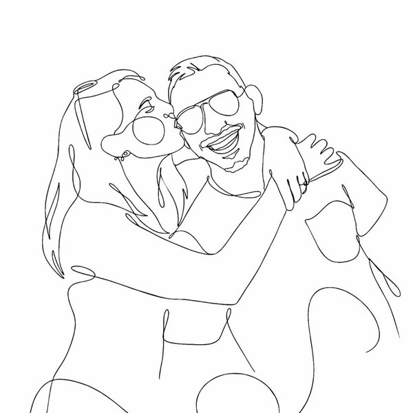 Custom One Line Drawing, Simple Line Art, Commission Portrait, Download ...