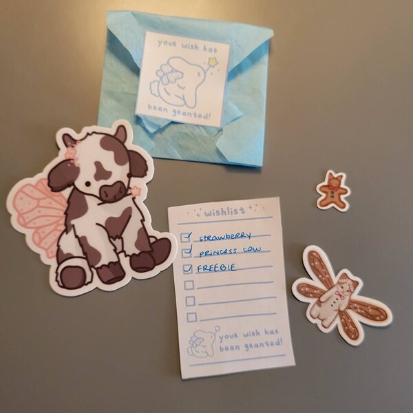 Fluffy Princess Cow Sticker / Matte Vinyl / Fairy Cow Sticker - Etsy