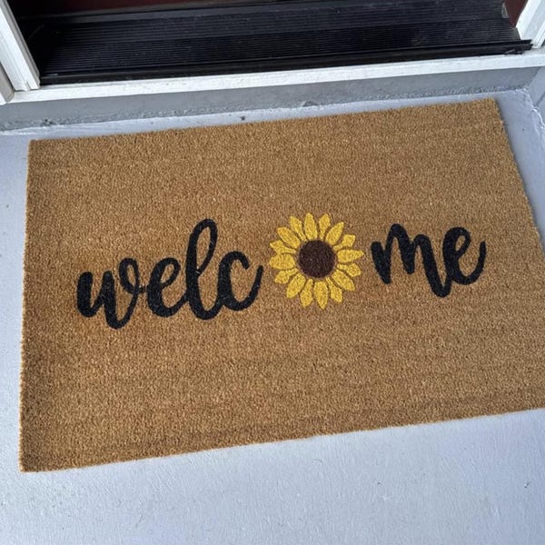 Colorful Pastel Rainbow Floral Pattern Doormat | Cute Floral Front ...