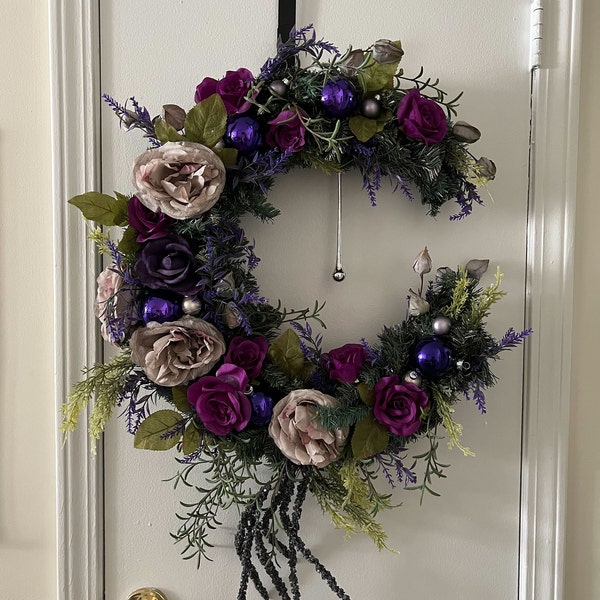 Intention Set Lg Mushroom Wreath/ With Spell-jar/ Crystals and Flowers ...