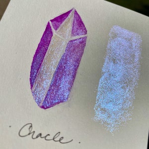 Oracle Violet Blue Phantom Colorshift Shimmer Handmade Watercolor Half ...