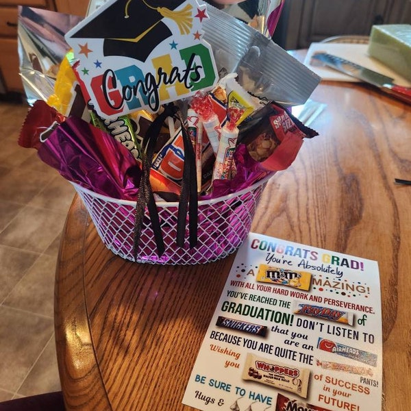 Graduation Candy Board Candy Board Candy Card Candy Gram Graduate Gift ...
