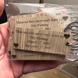 Bulk Funeral Favors Personalized Forever in Our Hearts Keychain ...