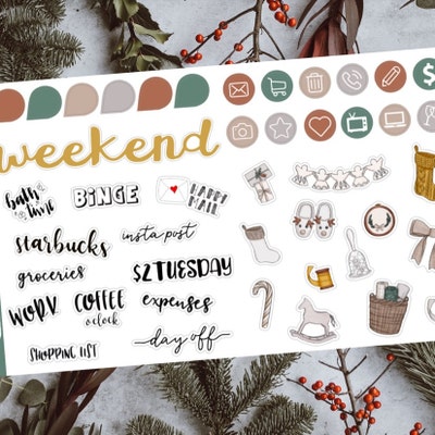 Christmas Clipart Kit Commercial Use White Christmas Clipart Rustic ...