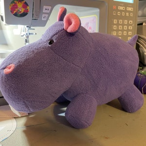 Stuffed Animal Hippo PDF Sewing Pattern & Tutorial Sewing Project ...