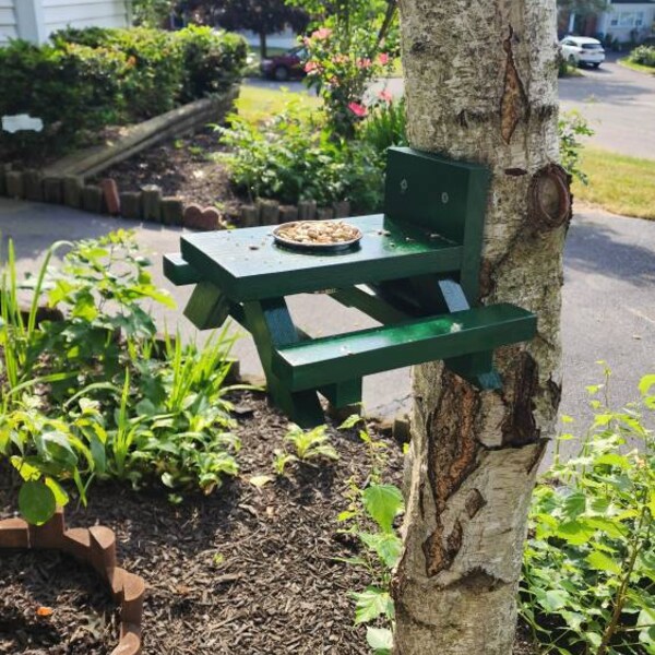 Squirrel Feeder, Squirrel Picnic Table, Picnic Table for Squirrel, Fence Picnic Table for ...