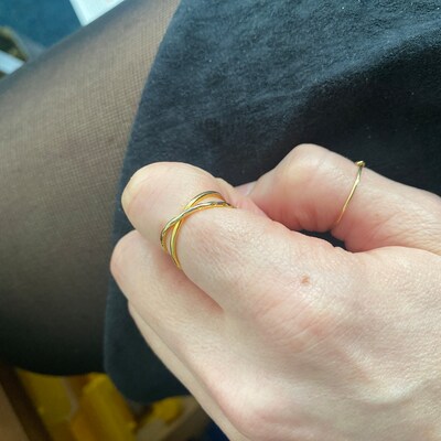 Silver Multi Layer Star Ring, Dainty Thumb Stackable Thick Adjustable ...