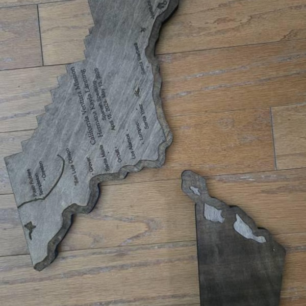 Laser Engraved LDS Mission Map Track Your Missionary's Progress on an ...