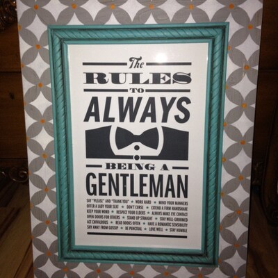 Gentleman Rules Print 11x17 - Etsy
